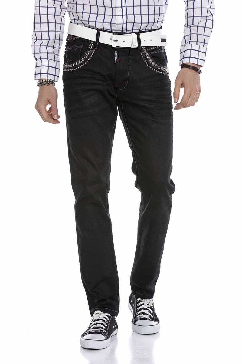 CD663 men's comfortable jeans with trendy rivets – CIPO & BAXX