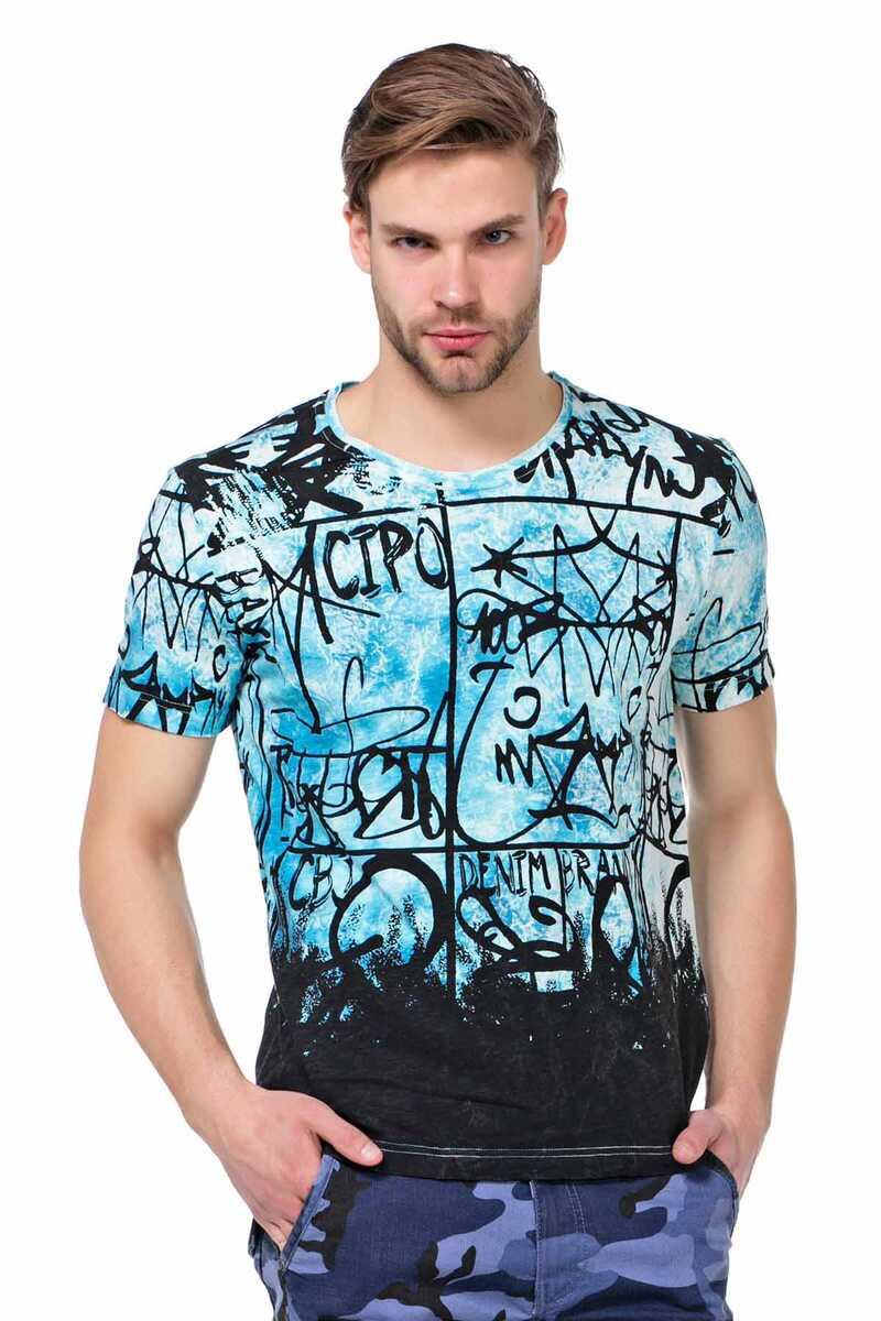 CT456 Herren T-Shirt mit lässigem Allover-Print – Cipo and Baxx